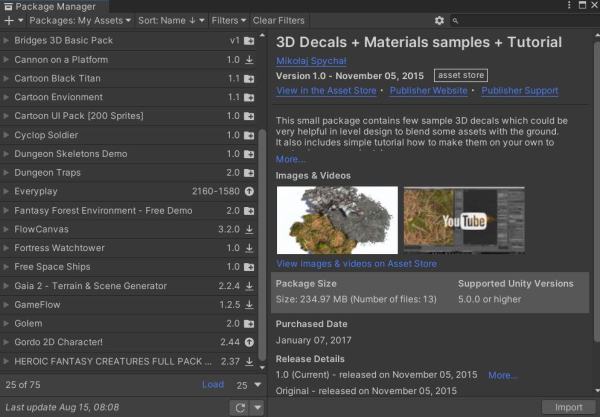 How to import asset from Unity asset store - VionixStudio